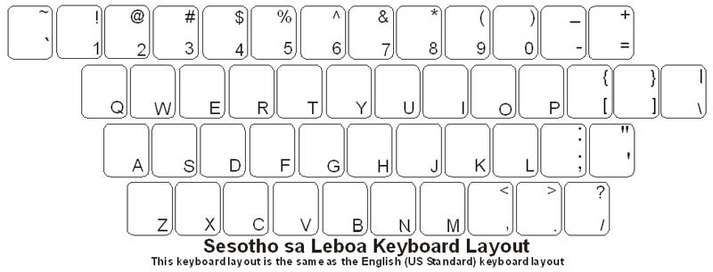Sesotho sa Leboa (South Africa) Language Keyboard Labels